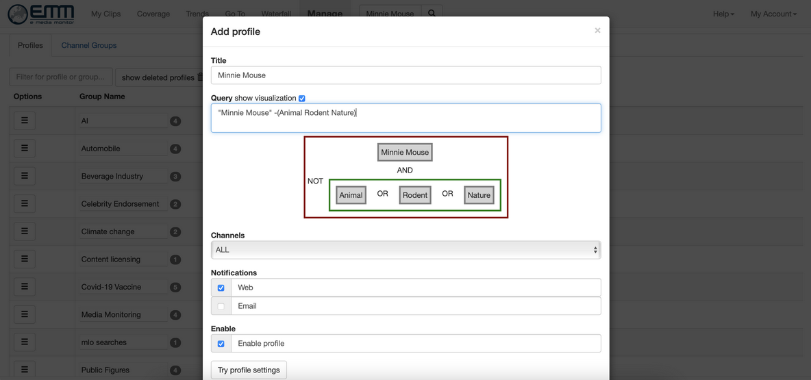 Targeted Monitoring with Boolean Search - eMedia Monitor